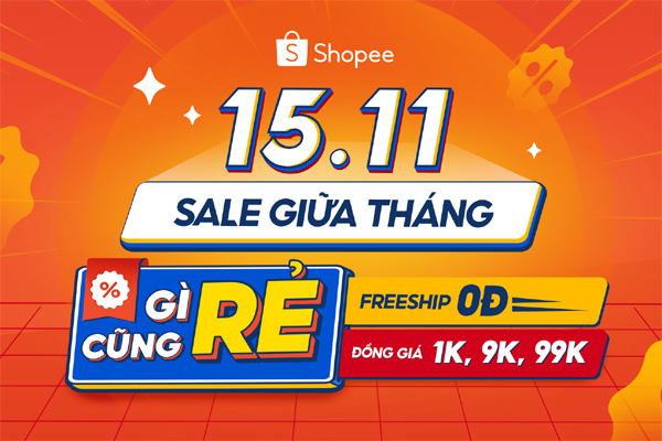 Shopee siêu sale ngày 15/11